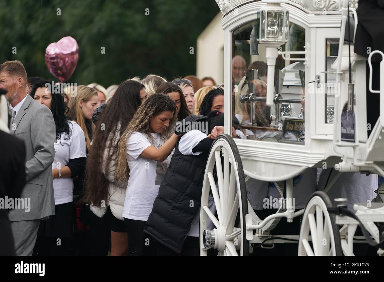The coffins of Lisa Cash, 18, and her eight-year-old twin siblings ...