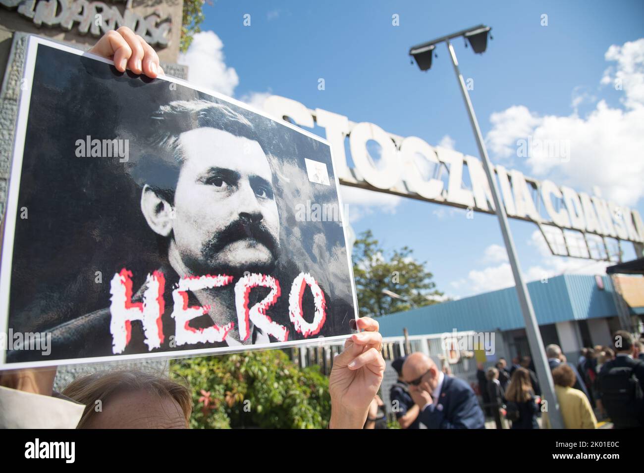 Picture of Lech Walesa called Hero on Plac Solidarnosci (Solidarity ...