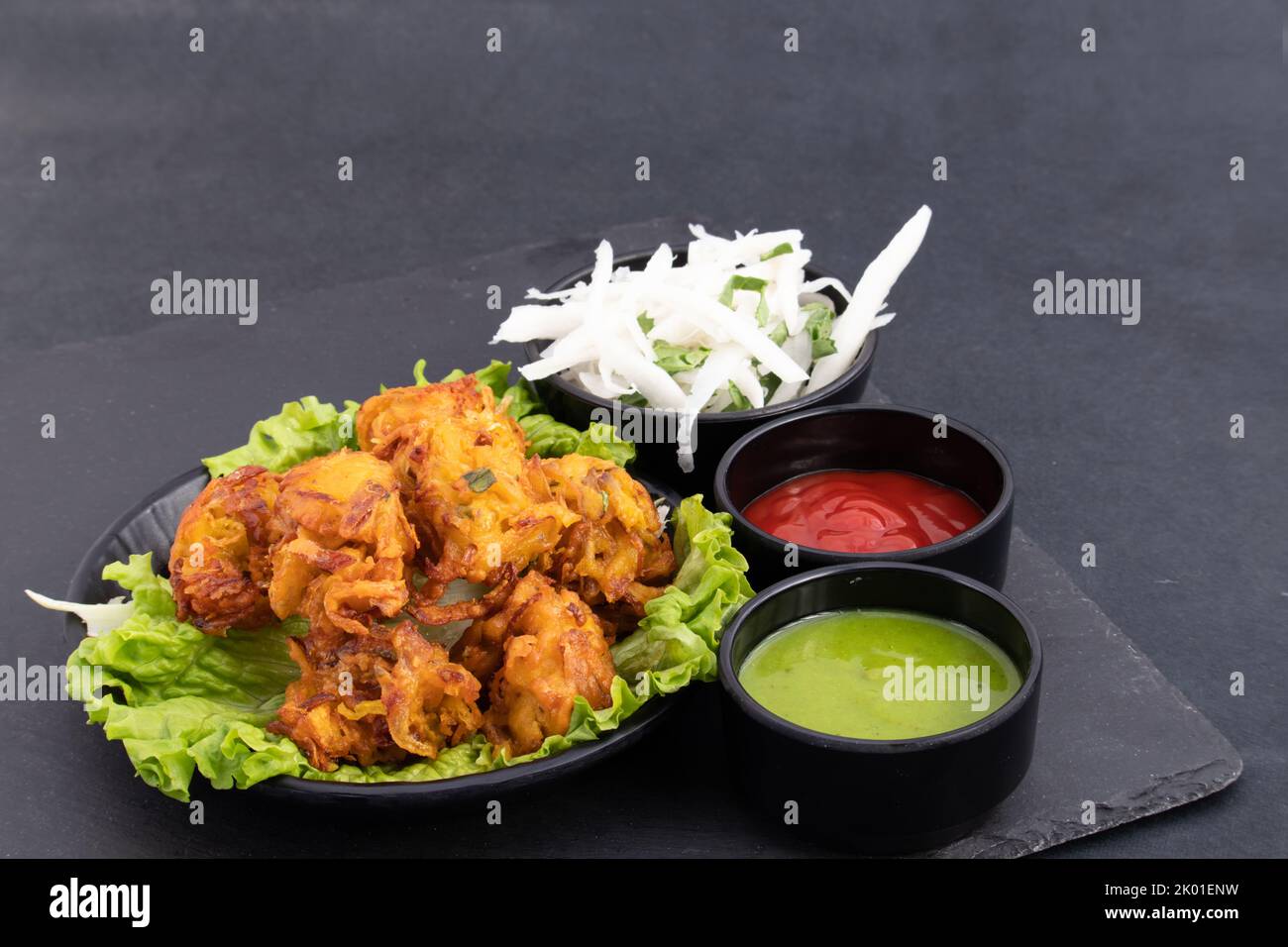 Indian Tea Time Snacks Fritters Onion Pakoda Also Called Pyaz Ke Pakore ...