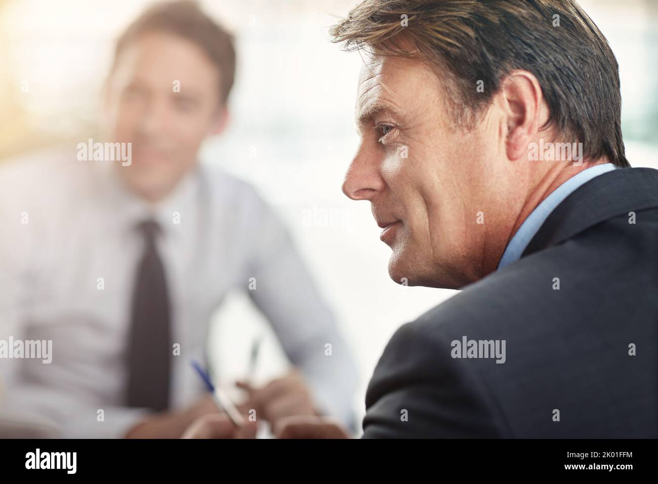 Its a positive meeting. a group of corporate business colleagues Stock ...