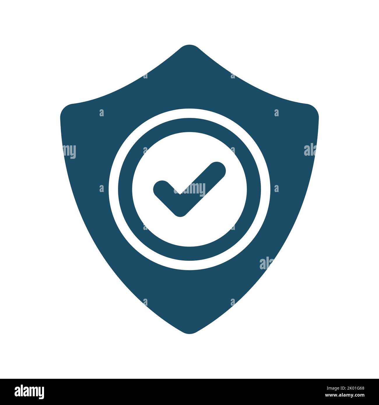 High quality dark blue flat safety, security shield icon. Pictogram ...