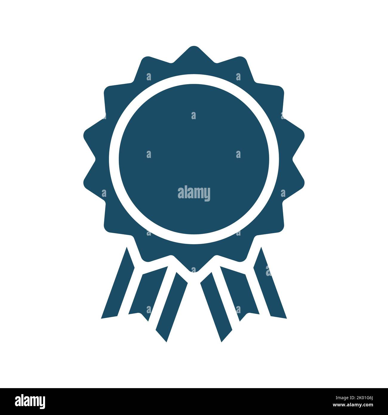 High quality dark blue flat medal, ribbon, award icon. Pictogram ...
