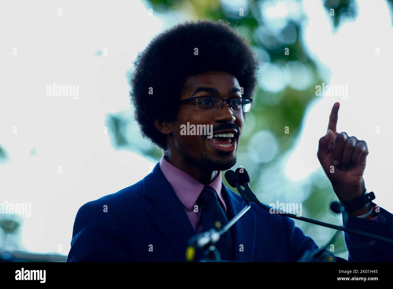 Washington, D.C. - September 8, 2022: Justin J. Pearson, a leader in ...