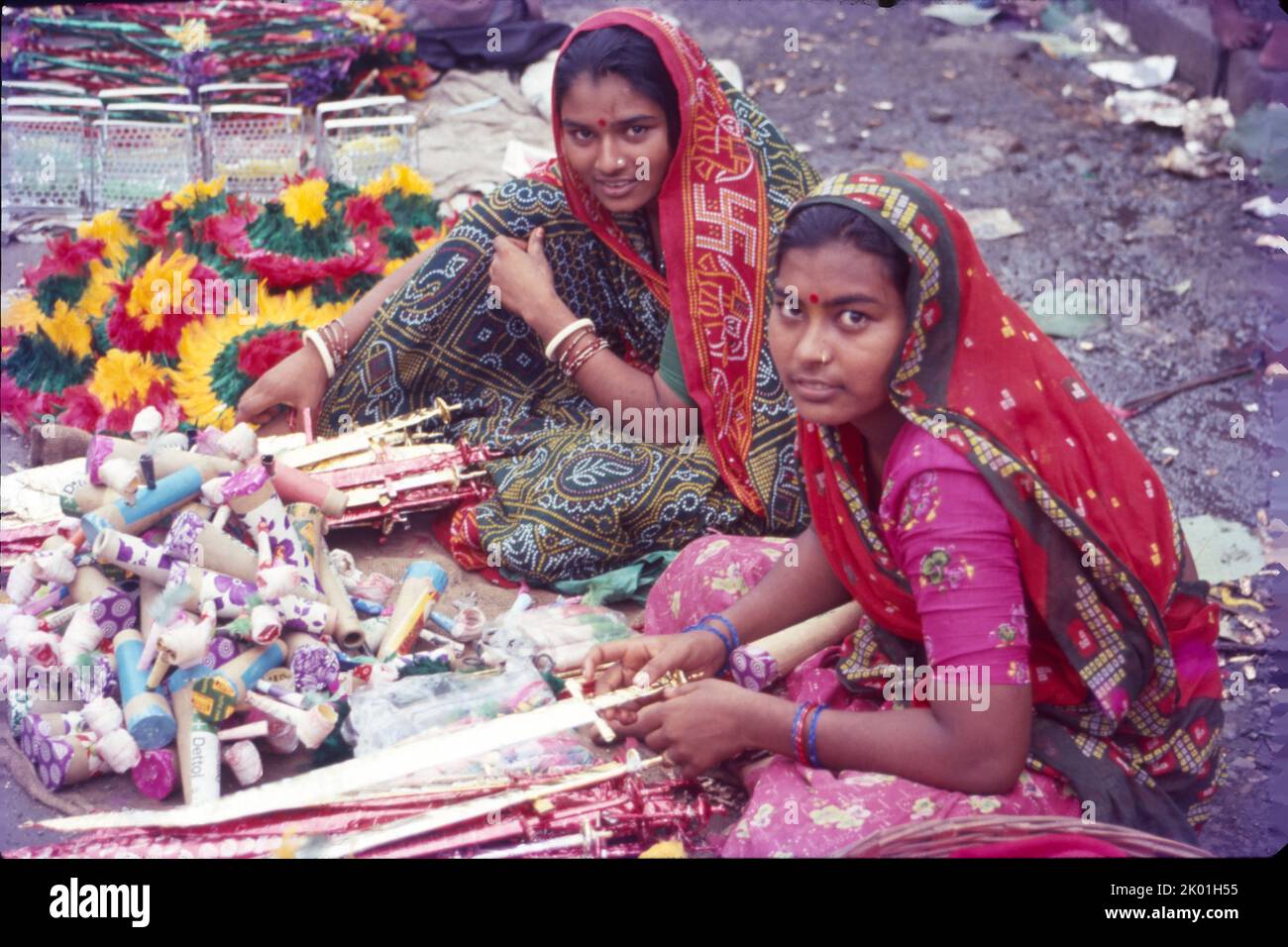 Brightly Dressed Women's at Tarnetar Fair, Gujrat Stock Photo - Alamy