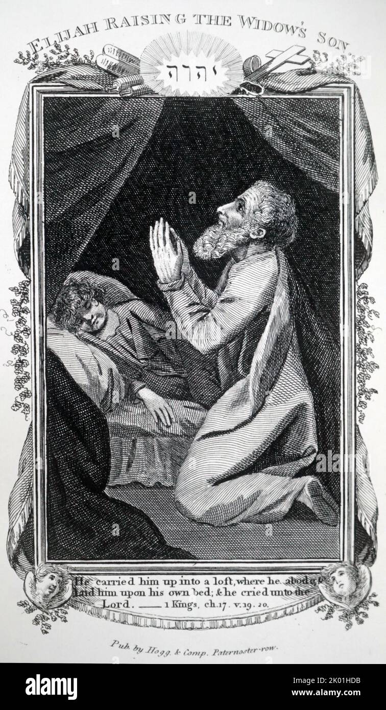 Elijah raising the widow's child. I Kings 17.19-20. From The New ...