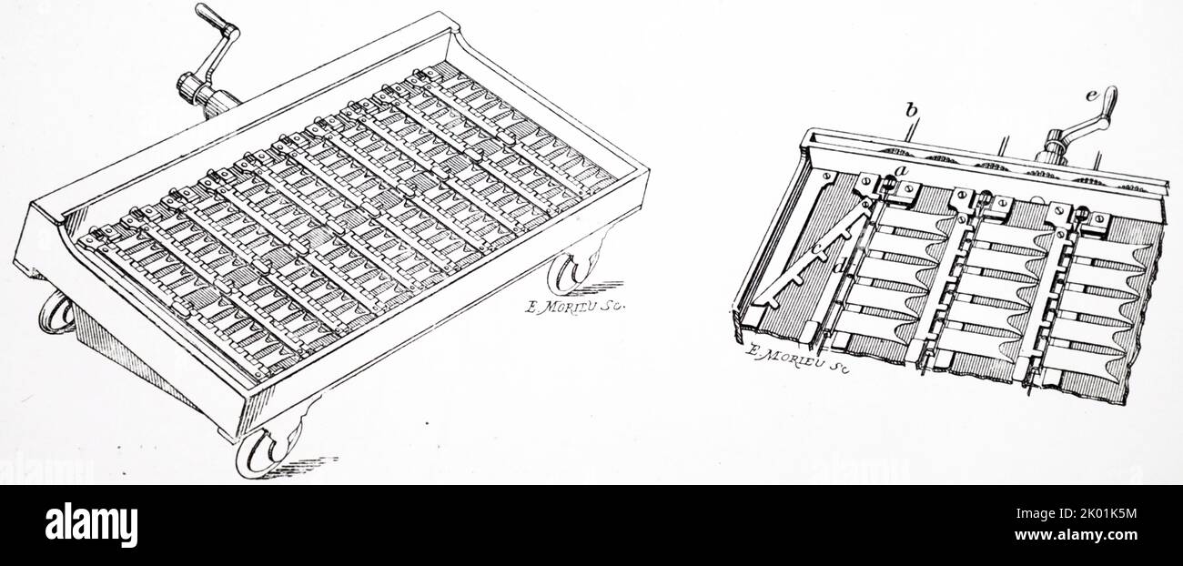 Lottery: Frame of numbers ready to be placed in Vico's machinery used ...