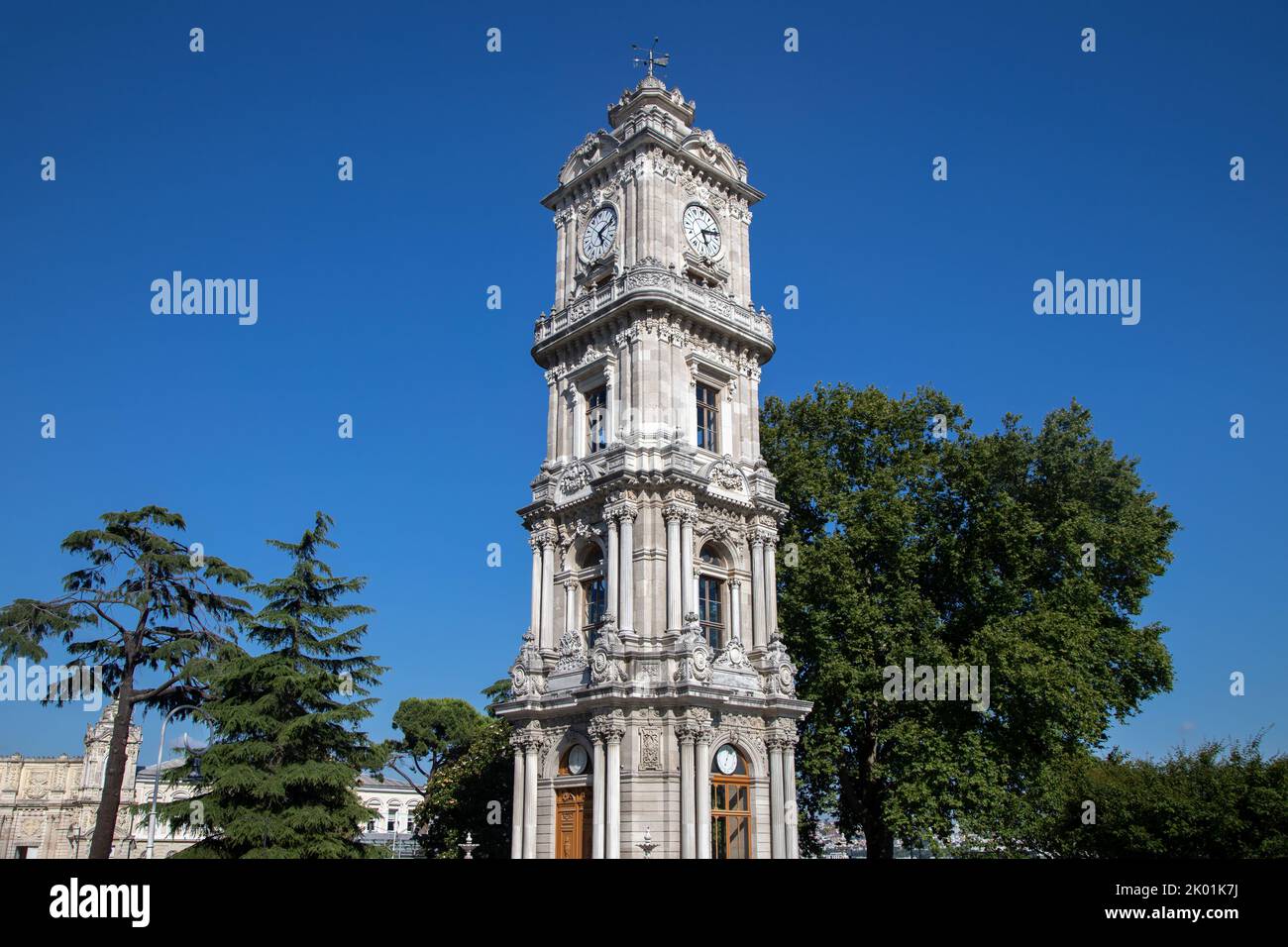 Istanbul,Turkey - 06-30-2022:Dolmabahce palace historical clock tower ...