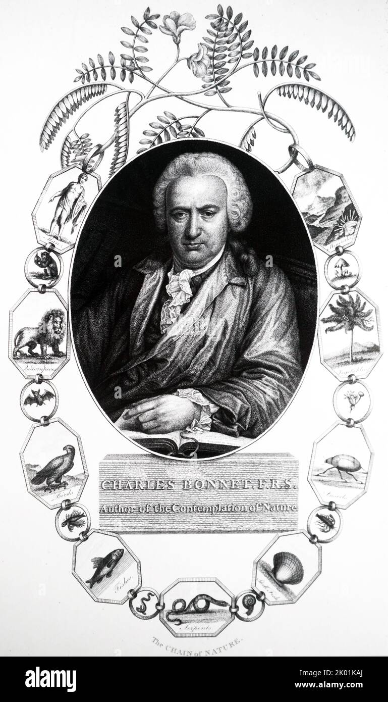 Charles Bonnet (1720-1793) with his Chain of Nature from Minerals to ...