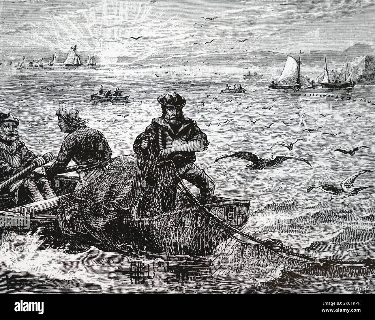 Cornish pilchard fishermen Stock Photo - Alamy