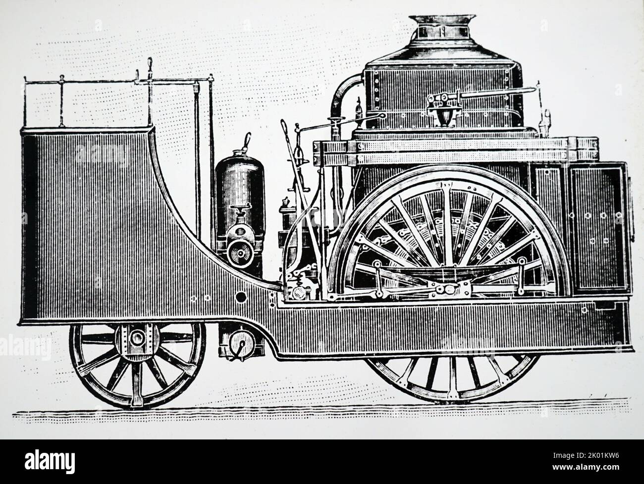 English steam fire engine designed by Roberts of Millwall. 1862 Stock ...