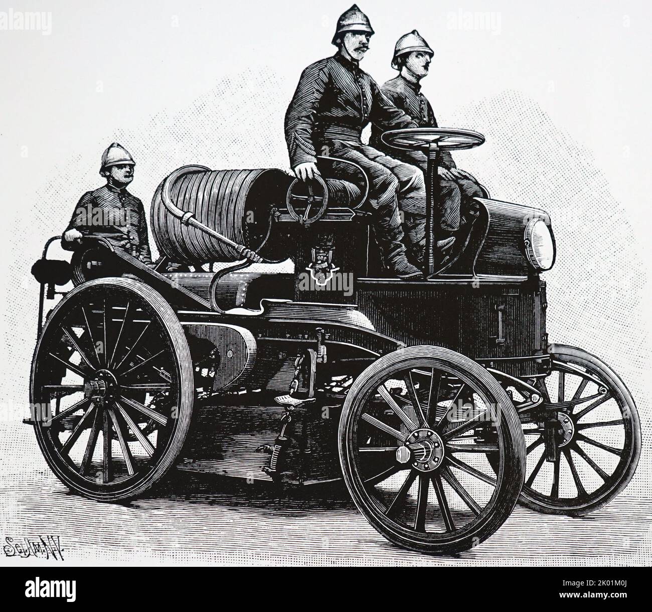 Electrically powered fire pump used by the Paris Fire Service on their ...