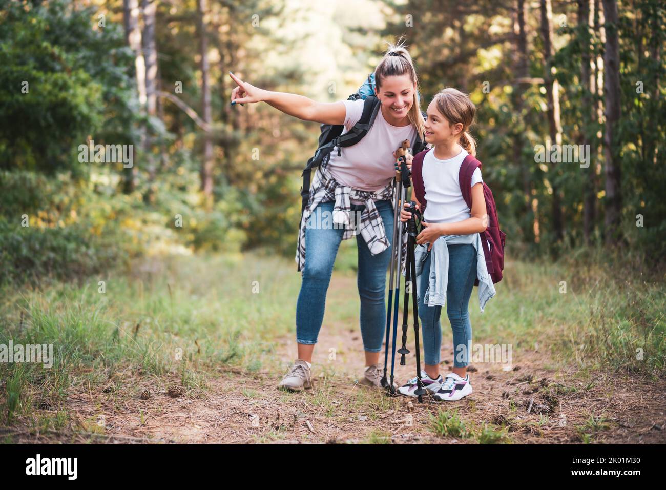 Mother and daughter enjoy hiking together Stock Photo - Alamy