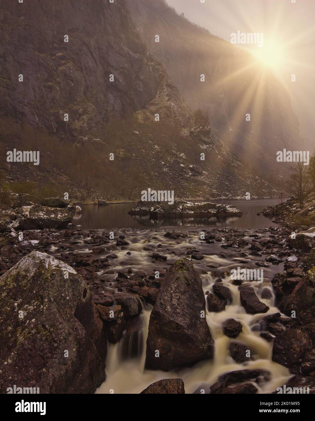 A photo from top of Eidfjord (Hardangervidda) in Norway. It was a cold ...