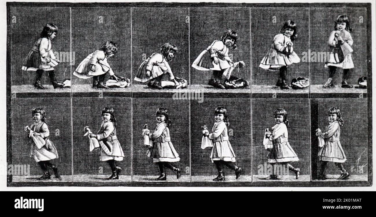 Child in motion, photographed by Eadweard Muybridge (1830-1904 Stock ...