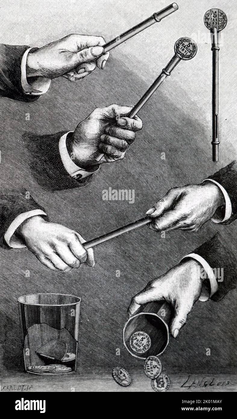 Magic wand for producing money out of thin air by conjuror Stock Photo ...