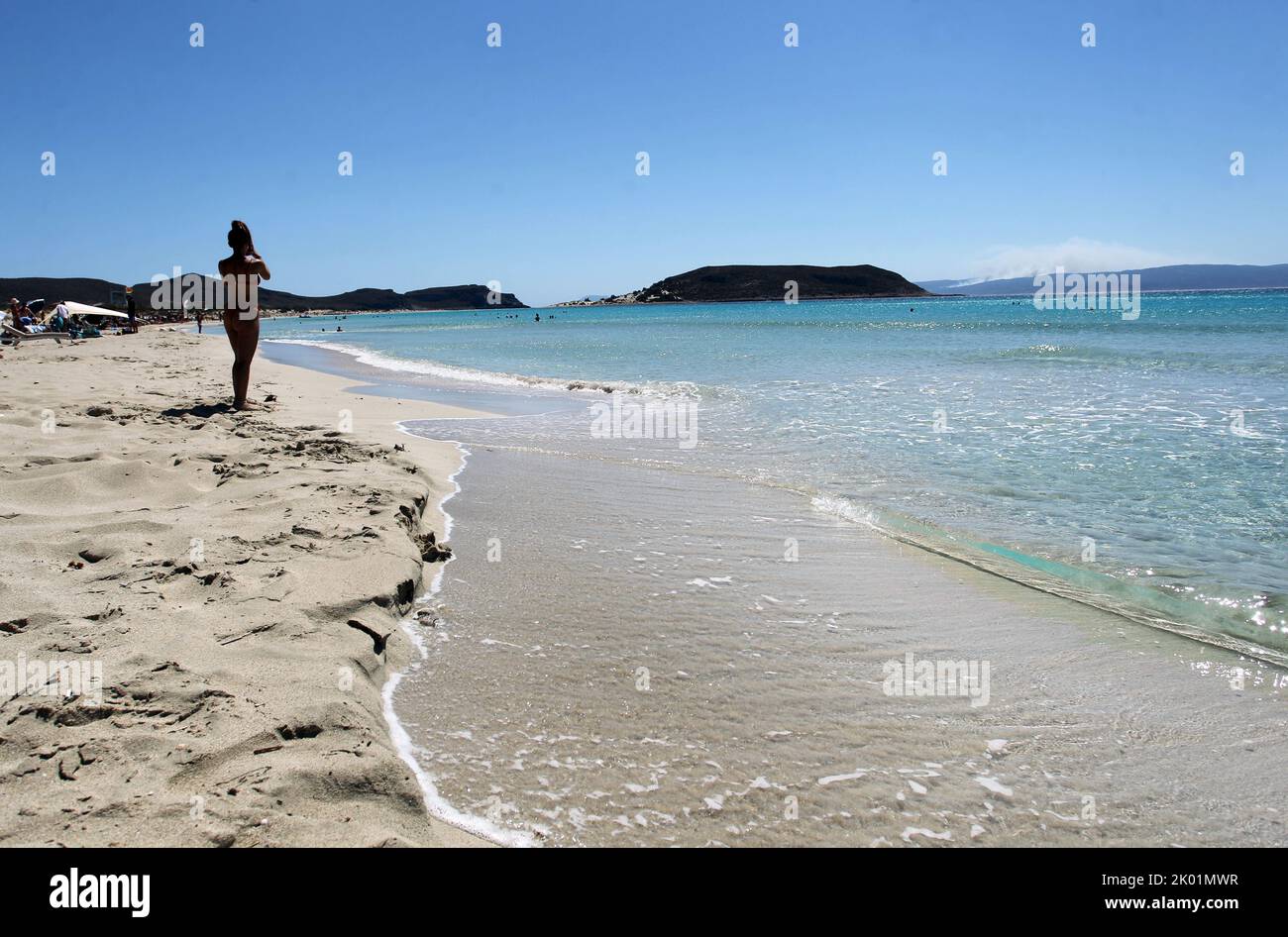 Crystal clear waters of Simos beach at Elafonisos island in Greece ...