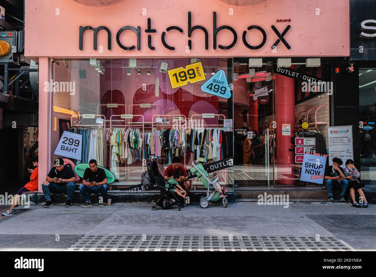 Bangkok, Thailand. 09th Sep, 2022. People sit in front of the Matchbox ...