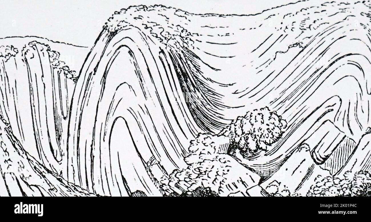 Curved strata at St Ebbs Head, Berwickshire Stock Photo - Alamy