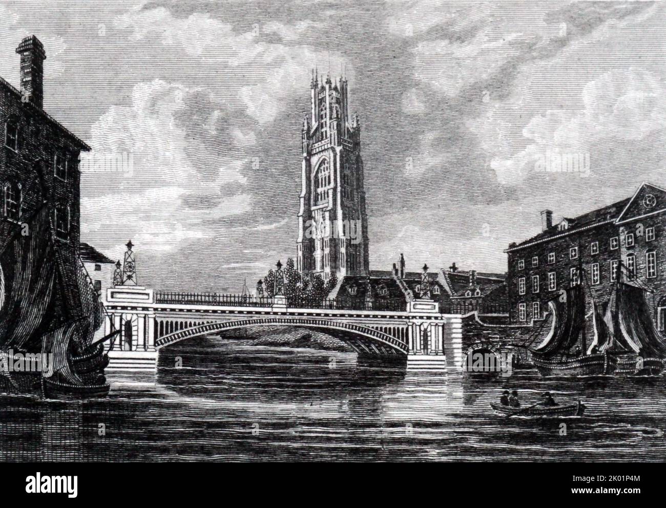 St botolphs bridge across river witham boston lincolnshire town hi-res ...