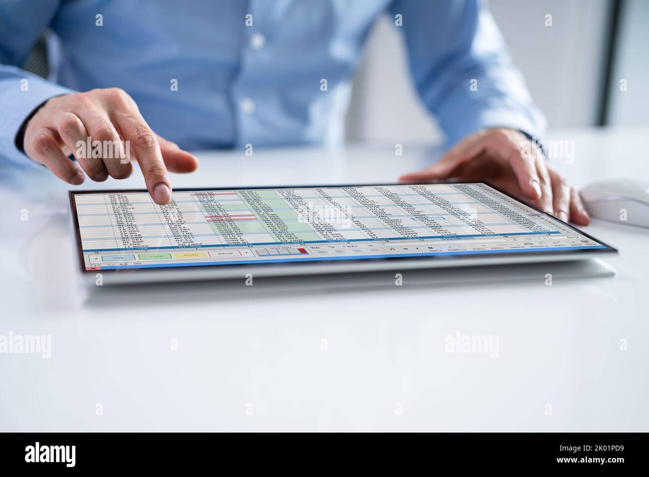 Spreadsheet Data Business Work On Office Tablet Stock Photo - Alamy