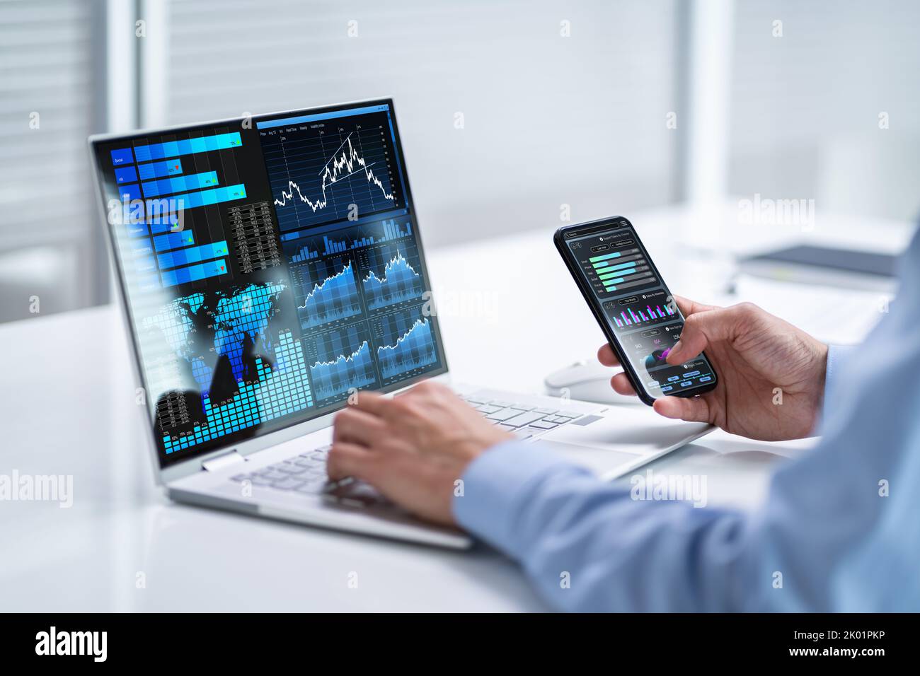 KPI Business Analytics Dashboard On Laptop Computer Stock Photo - Alamy