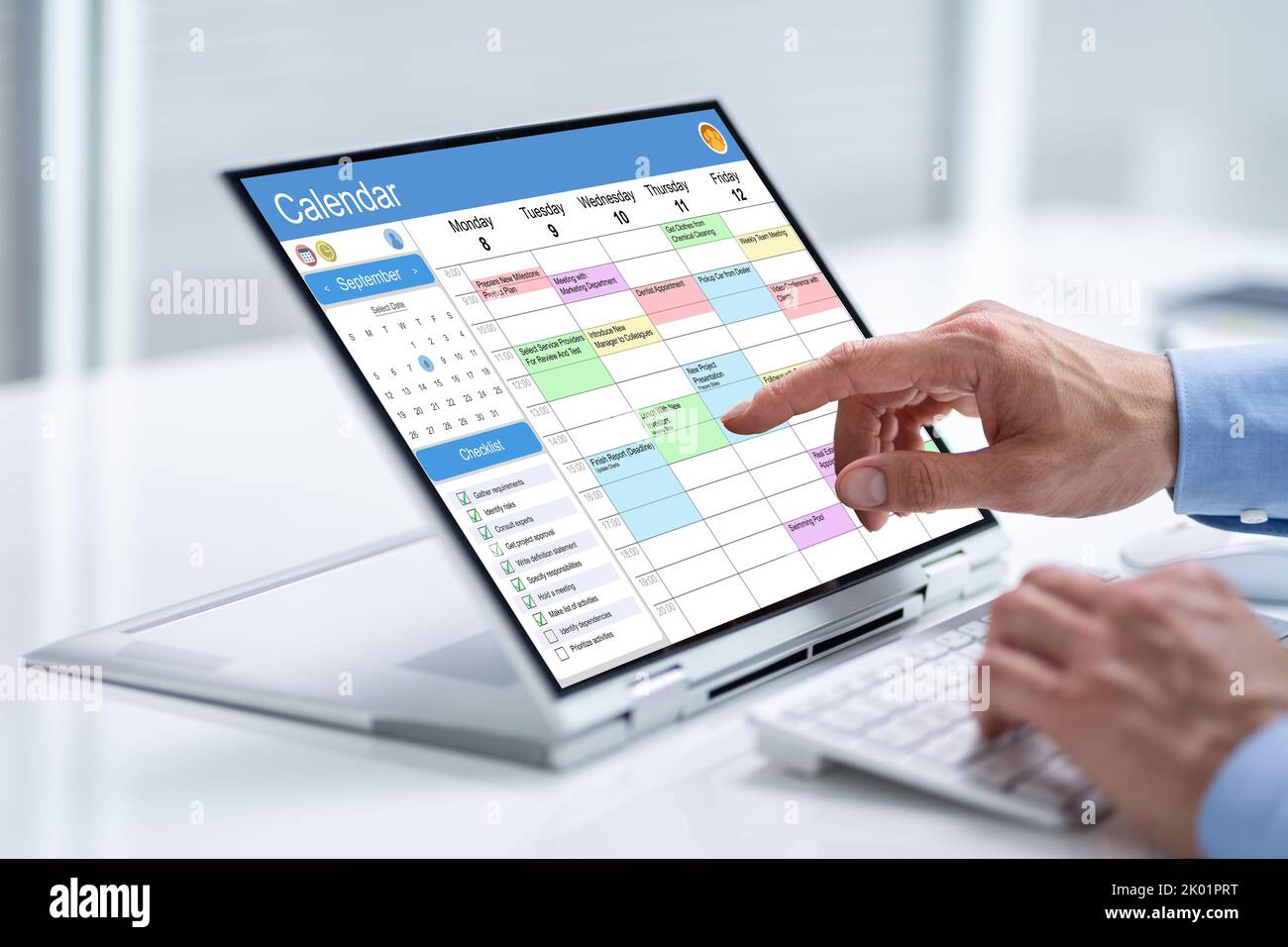 Appointment Schedule Planner And Date Calendar On Hybrid Laptop Stock ...
