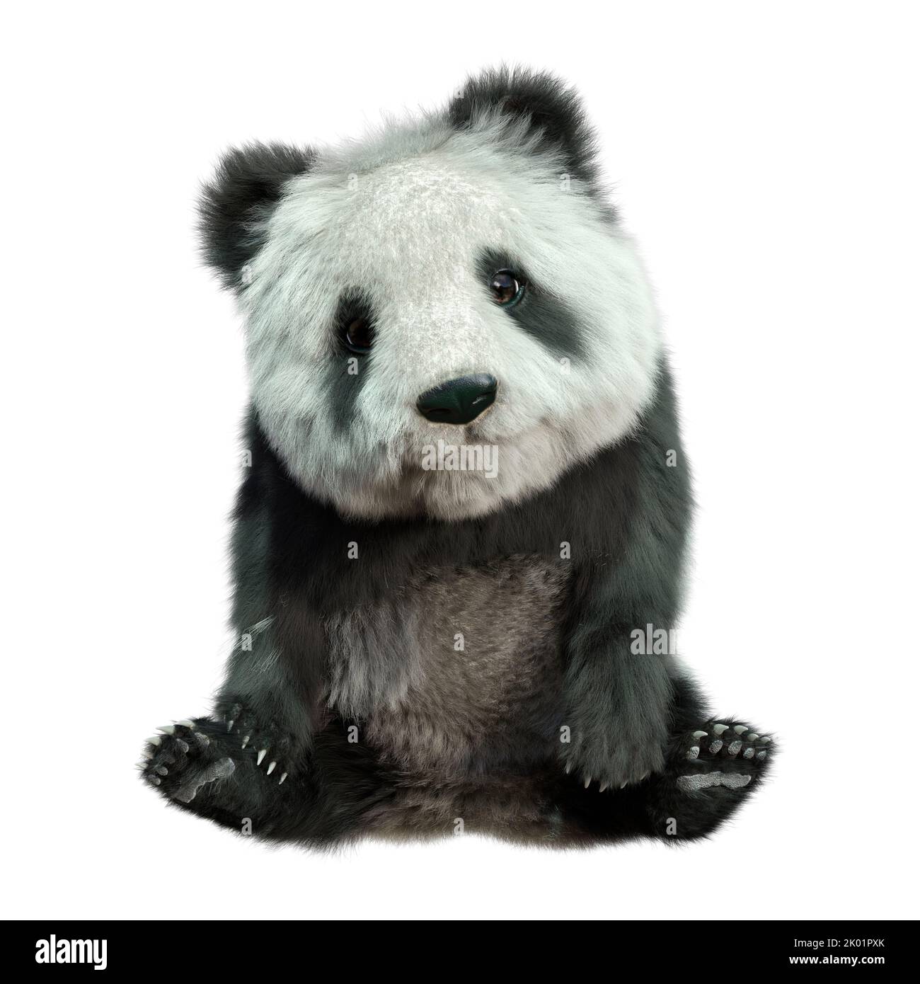 3D rendering of a panda bear isolated on white background Stock Photo ...