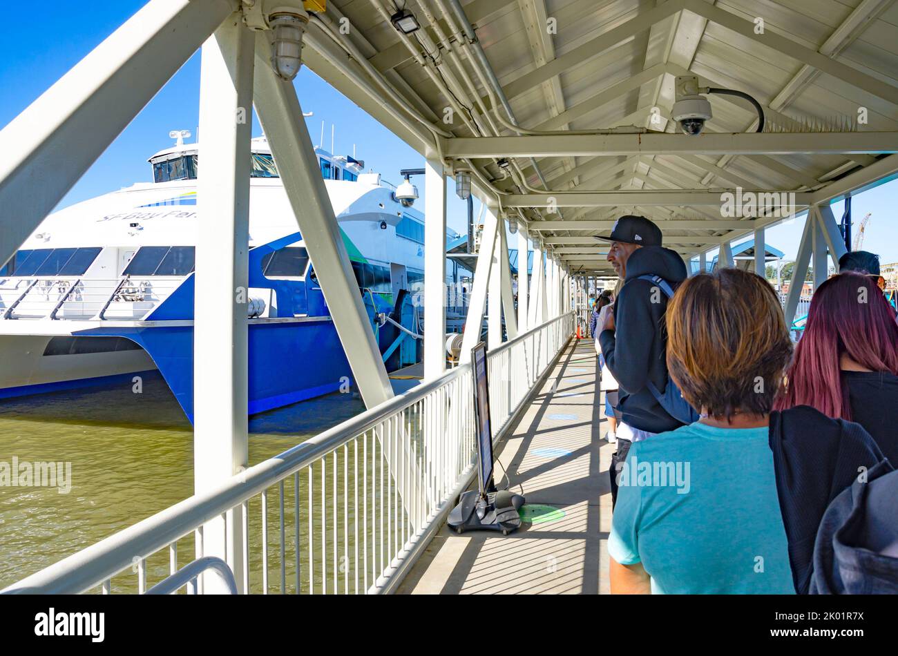 Boarding a San Francisco Bay Ferry at Vallejo Ferry Terminal in ...