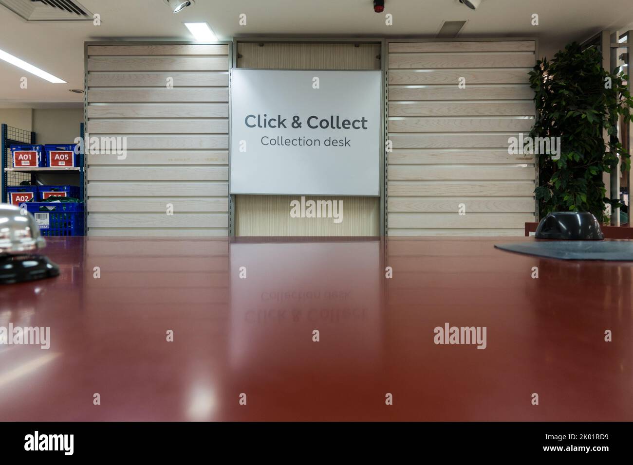 Click and Collect desk at Marks and Spencers Stock Photo - Alamy