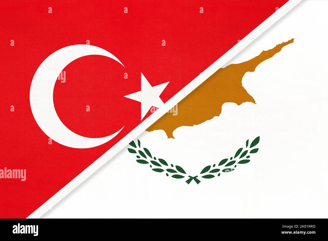 Turkey and Cyprus, symbol of country. Turkish vs national Cypriot flags ...