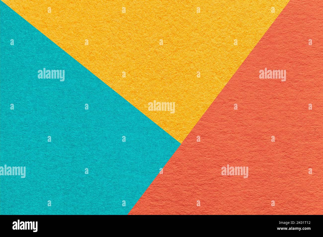 Texture of craft yellow, orange and cerulean shade color paper ...