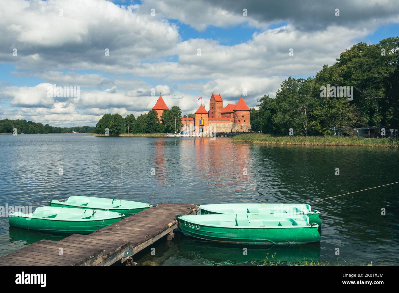 Medieval castle of Trakai, Vilnius, Lithuania, Europe, surrounded by ...