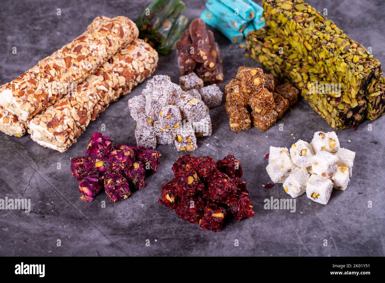 Turkish delight. Traditional Turkish delicacies. Turkish delight ...