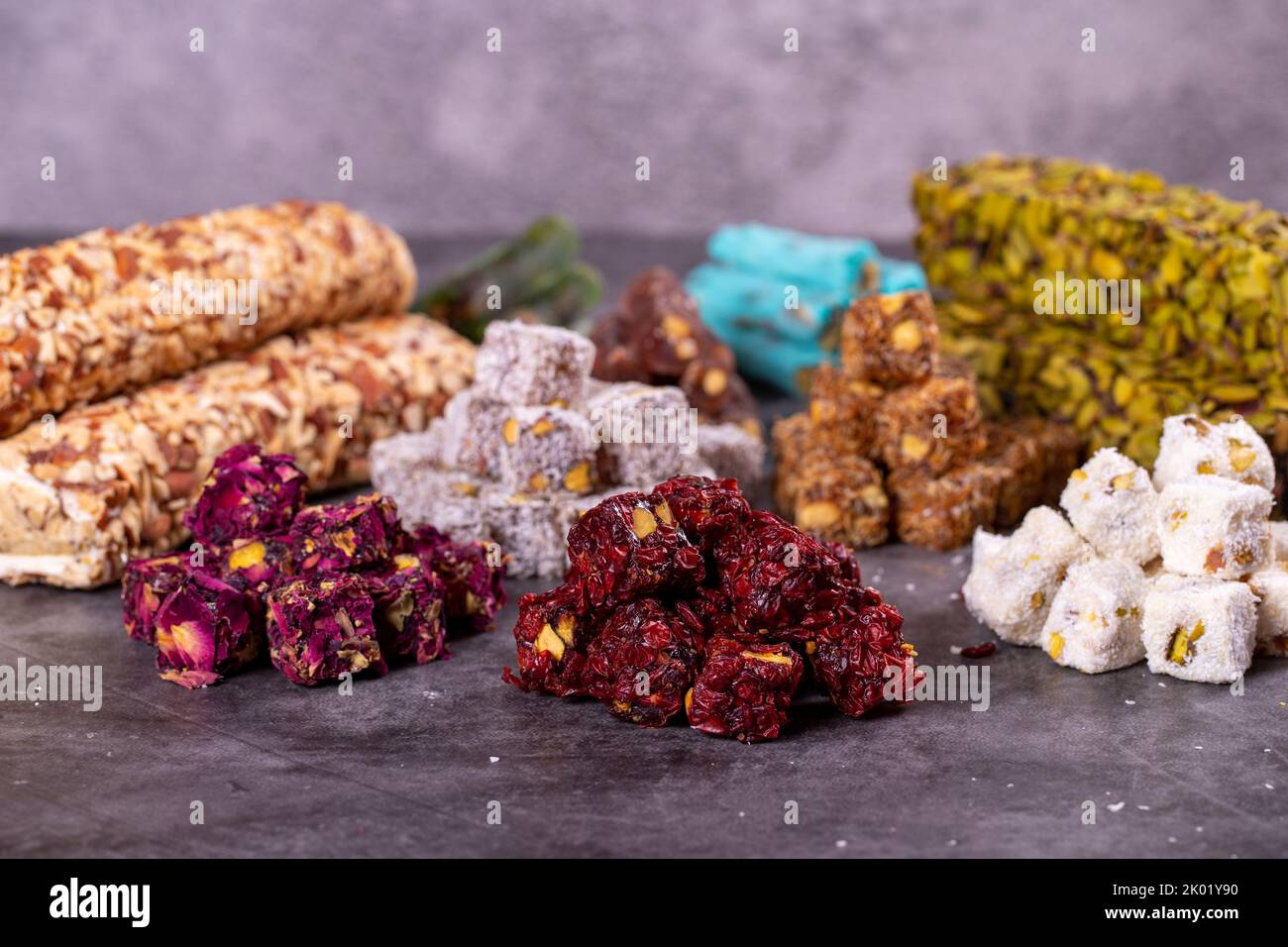 Turkish delight. Traditional Turkish delicacies. Turkish delight ...
