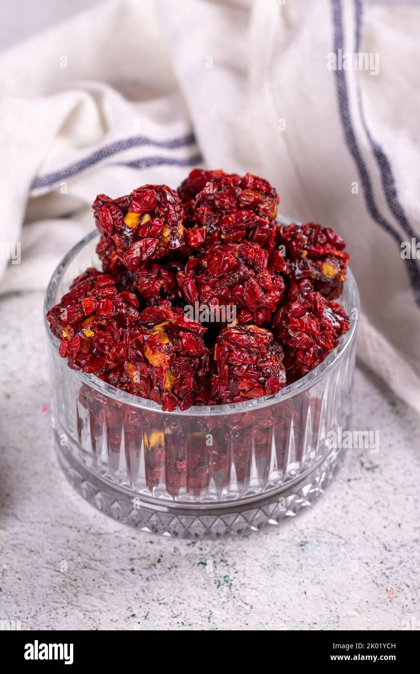 Sour red Persian barberry and pistachio Turkish delight. Sour Turkish ...