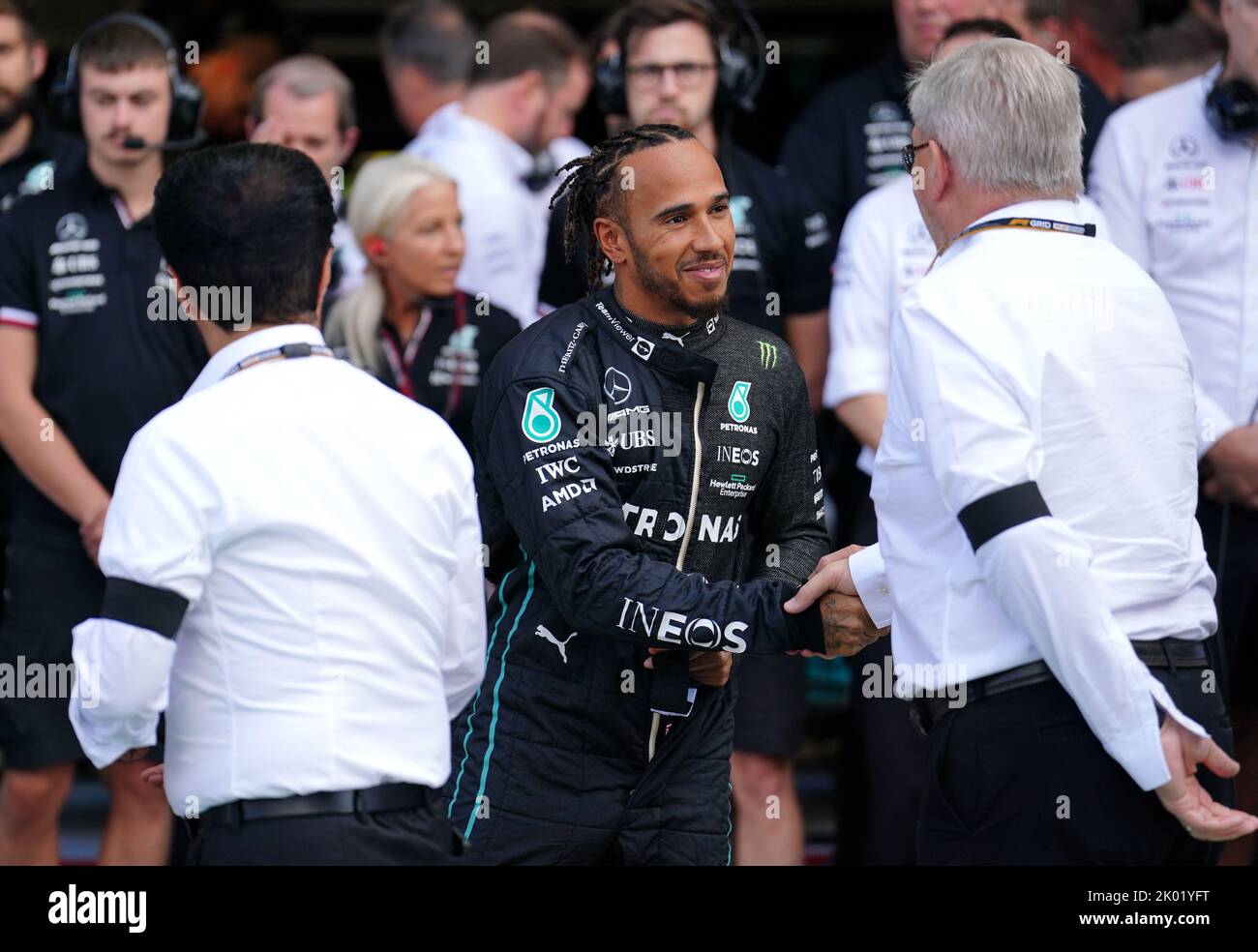 Mercedes' Lewis Hamilton and Formula One managing director Ross Brawn ...