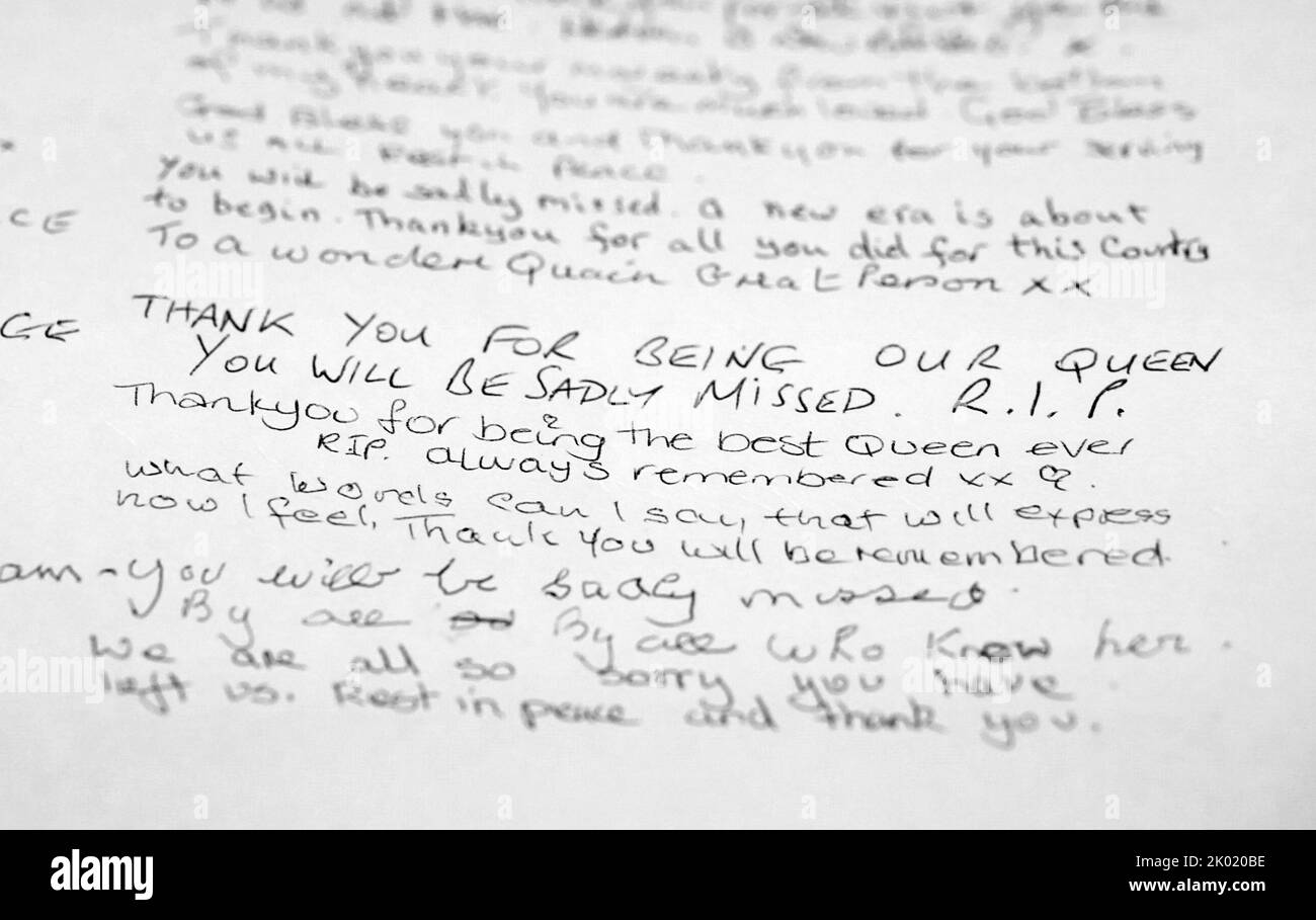 Messages of condolence left at the National Memorial Arboretum in ...