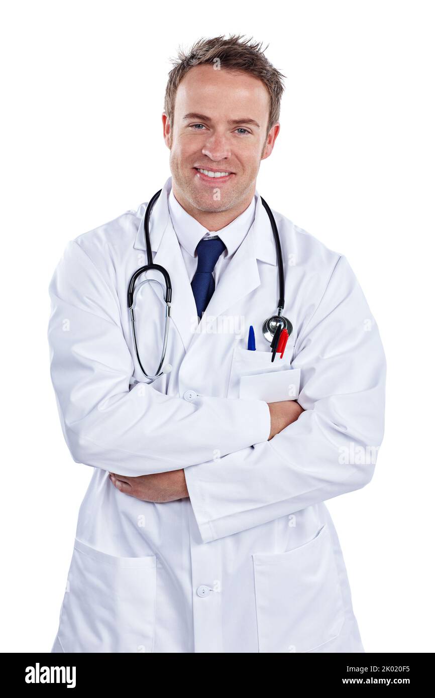 Man in lab coat no stethoscope hi-res stock photography and images - Alamy
