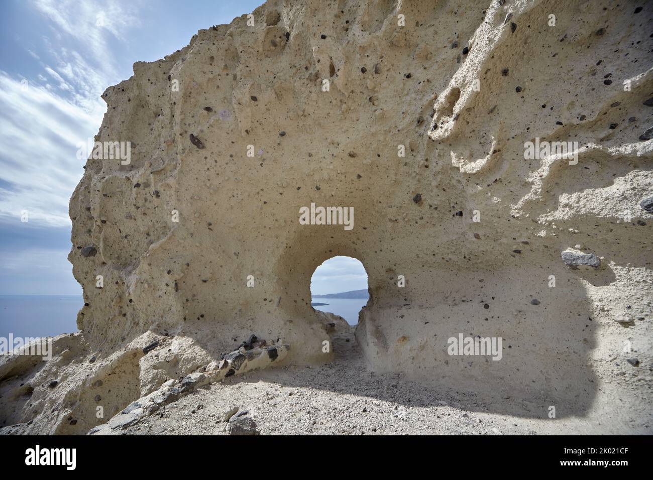 Heart of Santorini, A path leads to a heart-shaped hole in the caldera ...