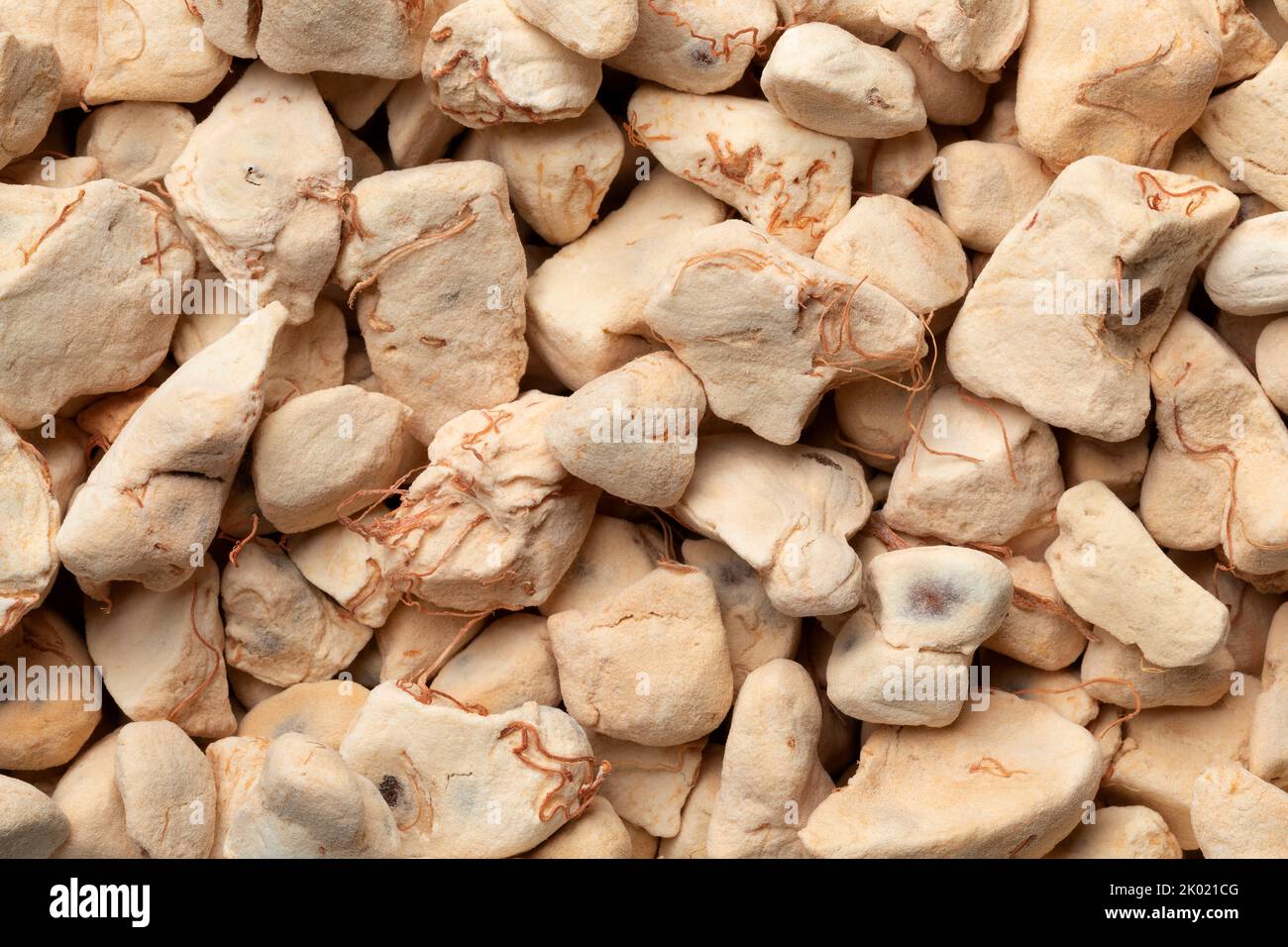Dried raw Baobab fruit pulp close up full frame as background Stock ...