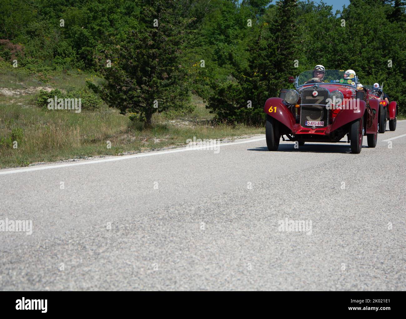 URBINO - ITALY - JUN 16 - 2022 : fiat on an old racing car in rally ...