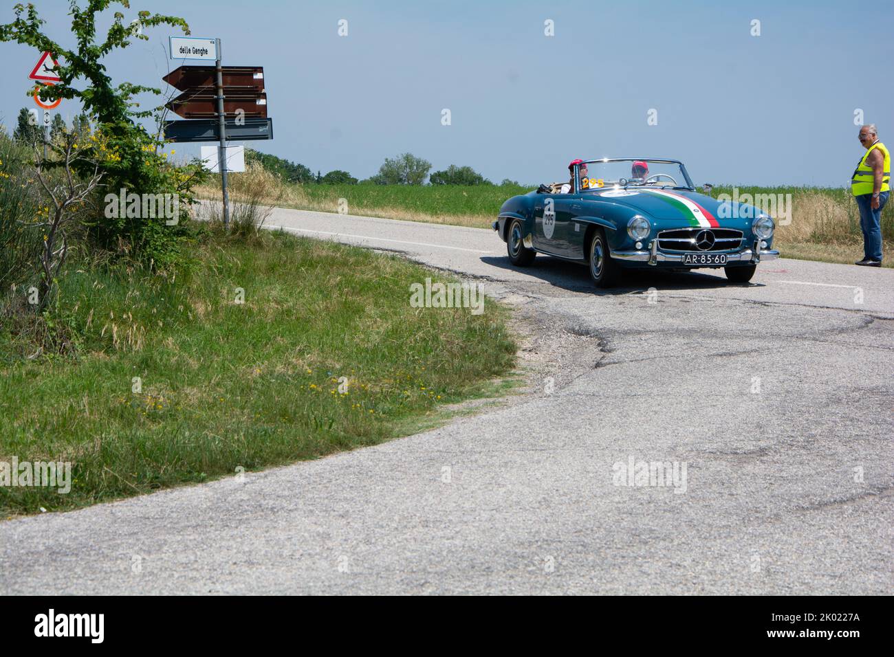 URBINO - ITALY - JUN 16 - 2022 : MERCEDES-BENZ 190 SL 1957 on an old ...