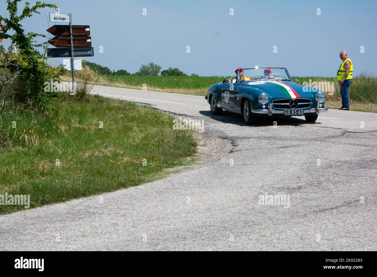 URBINO - ITALY - JUN 16 - 2022 : MERCEDES-BENZ 190 SL 1957 on an old ...