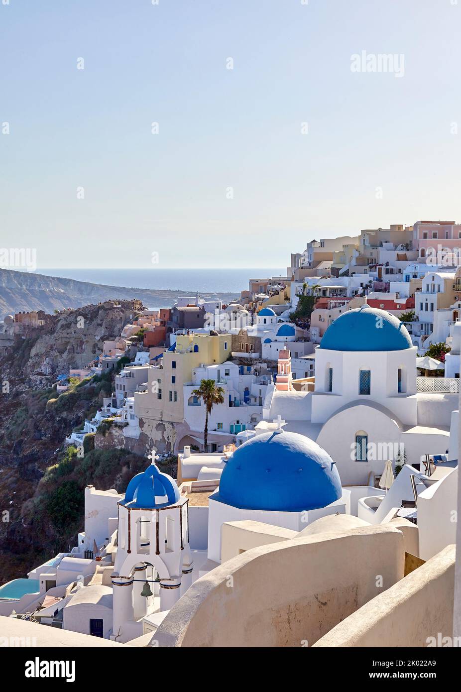 Famous Three Blue Domes in Oia Santorini Stock Photo - Alamy