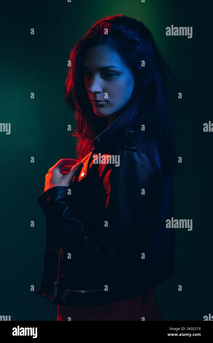 Neon night portrait hi-res stock photography and images - Alamy