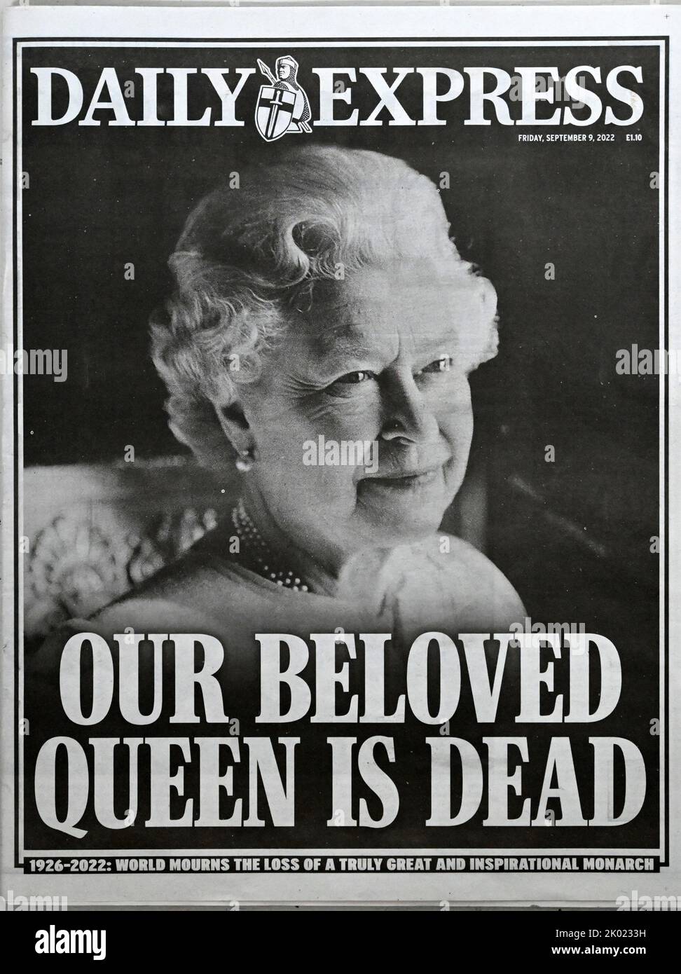 Harleston, UK - 9th September UK newspapers commemorate the death of ...