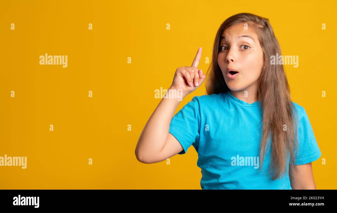solution idea inspired child wow discovery girl Stock Photo - Alamy