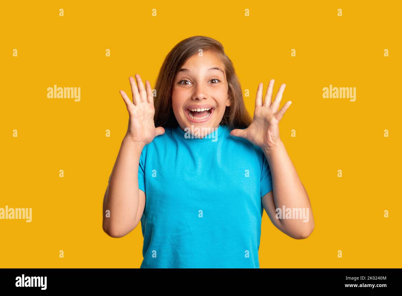 impressed child perfect surprise exciting news wow Stock Photo - Alamy