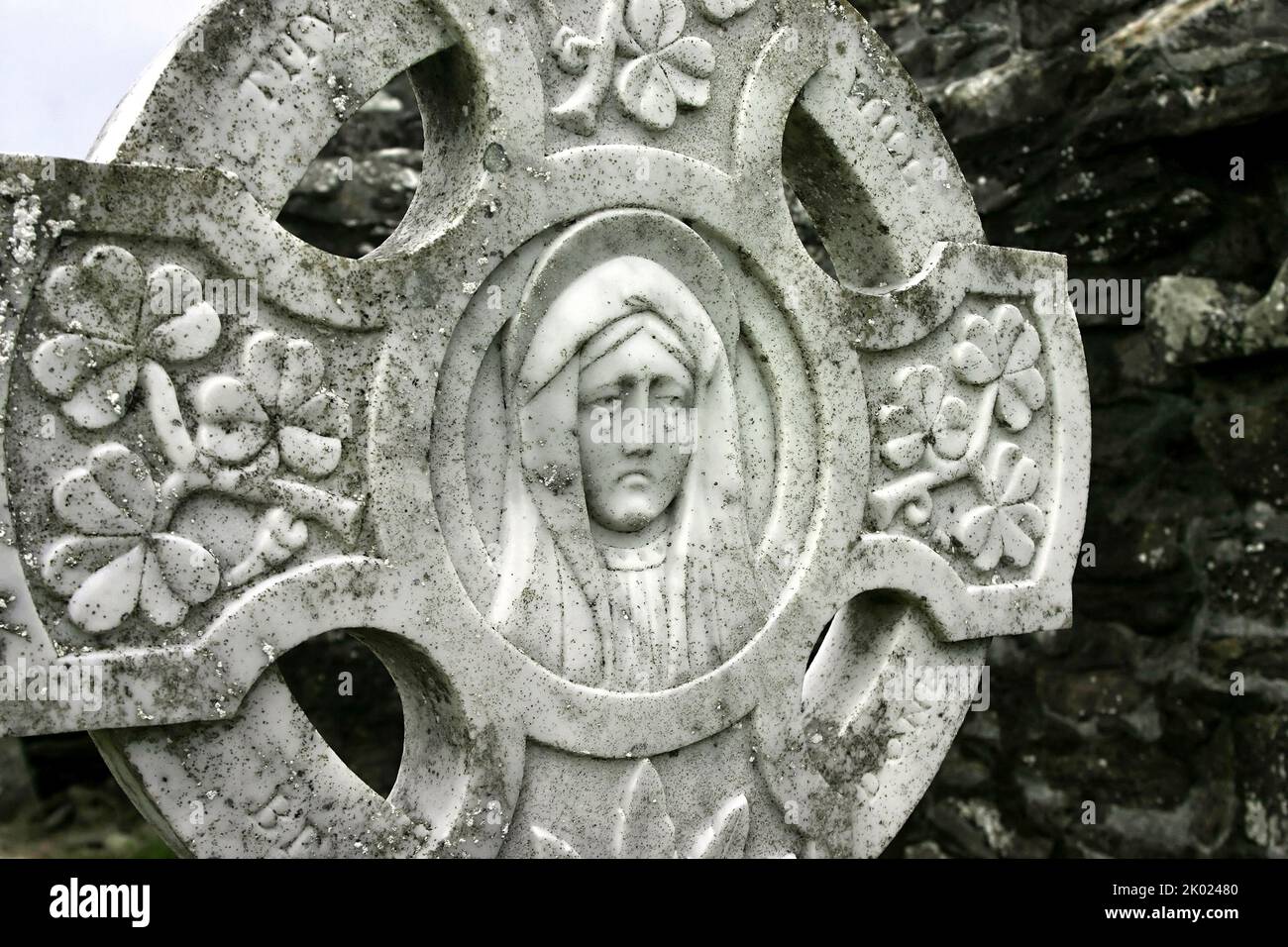 Celtic Cross in Ballinskelligs Priory, Ring of Kerry, County Kerry ...