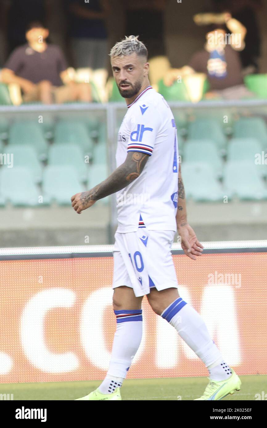 Francesco Caputo of UC Sampdoria during Hellas Verona vs UC Sampdoria ...